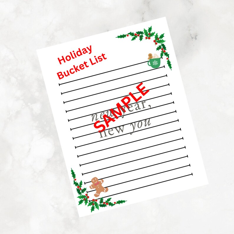 Christmas Bucket List Printable, Holiday Bucket List Printable, Winter ...