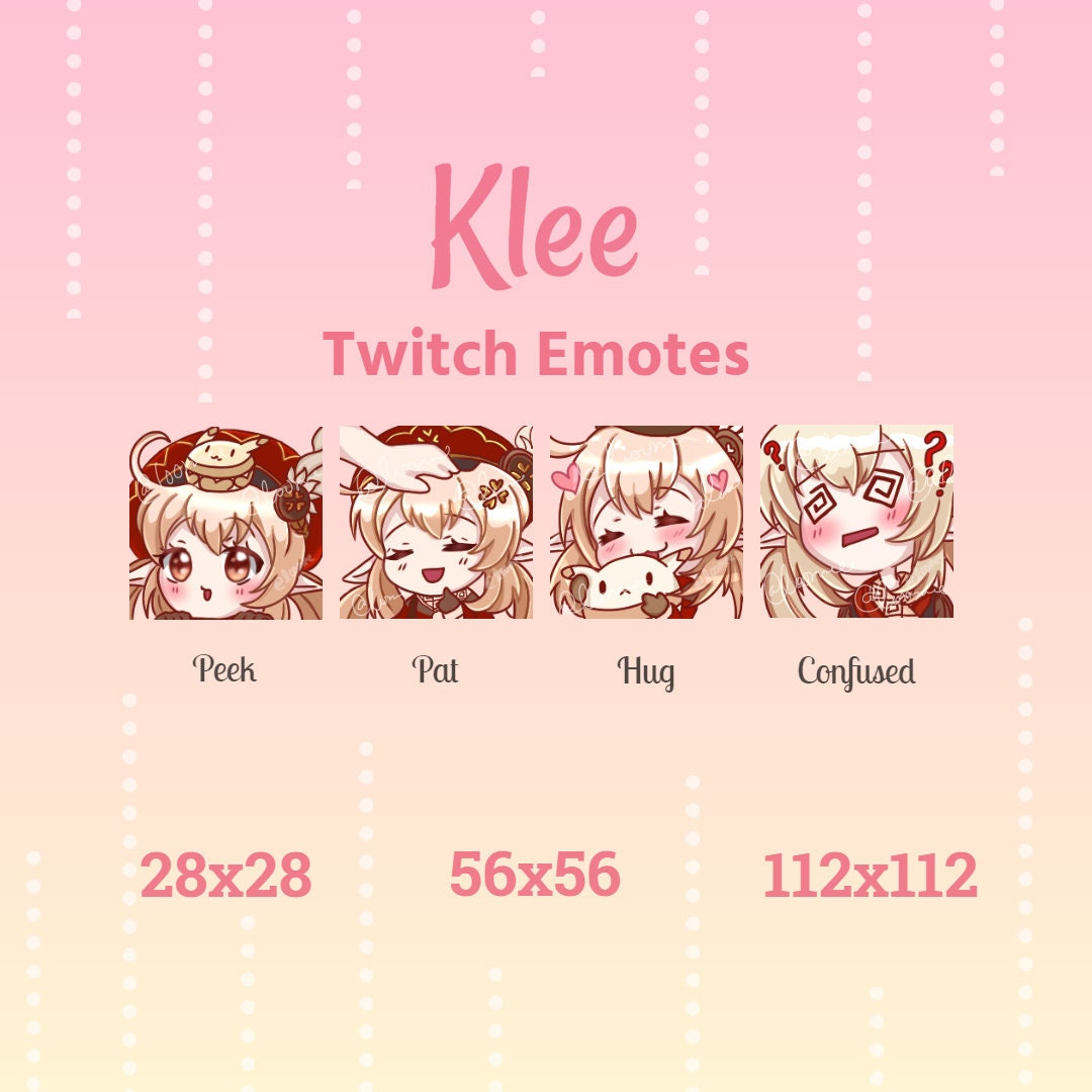Genshin Impact Klee Twitch Emotes - Etsy