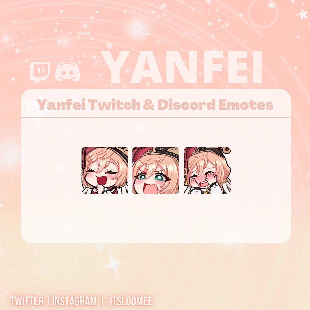 Genshin Impact Yanfei Twitch Emotes - Etsy
