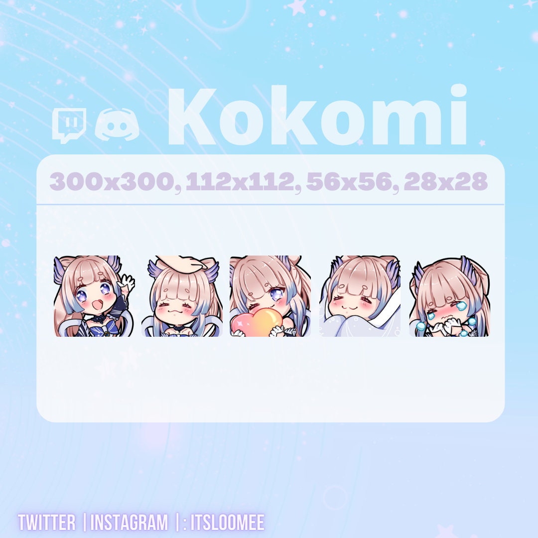 Genshin Impact Kokomi Twitch Emotes - Etsy