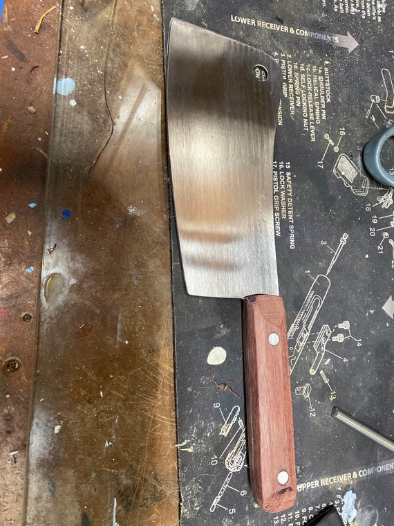 Purpleheart Re-handled Forgecraft Cleaver | Etsy