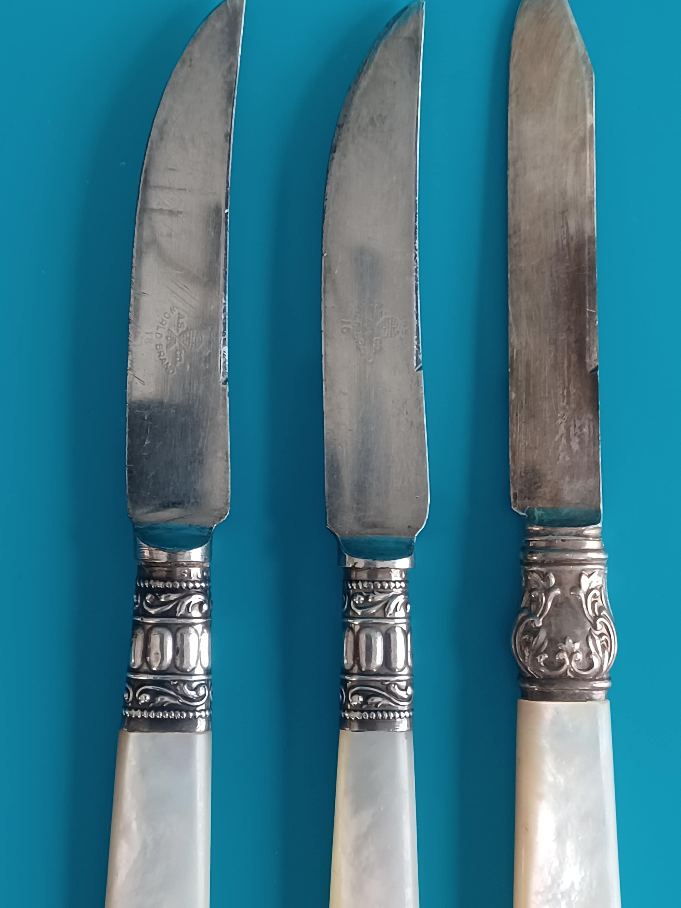 Antique Sterling and Mother of Pearl Handle Knives - Etsy