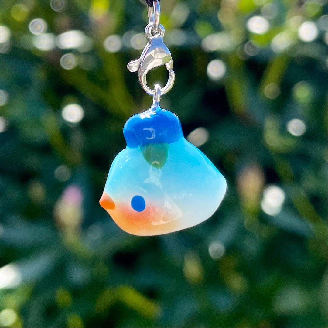 Handmade Blueberry Bird Polymer Clay Keychain Bluebird, Cute, Tiny ...