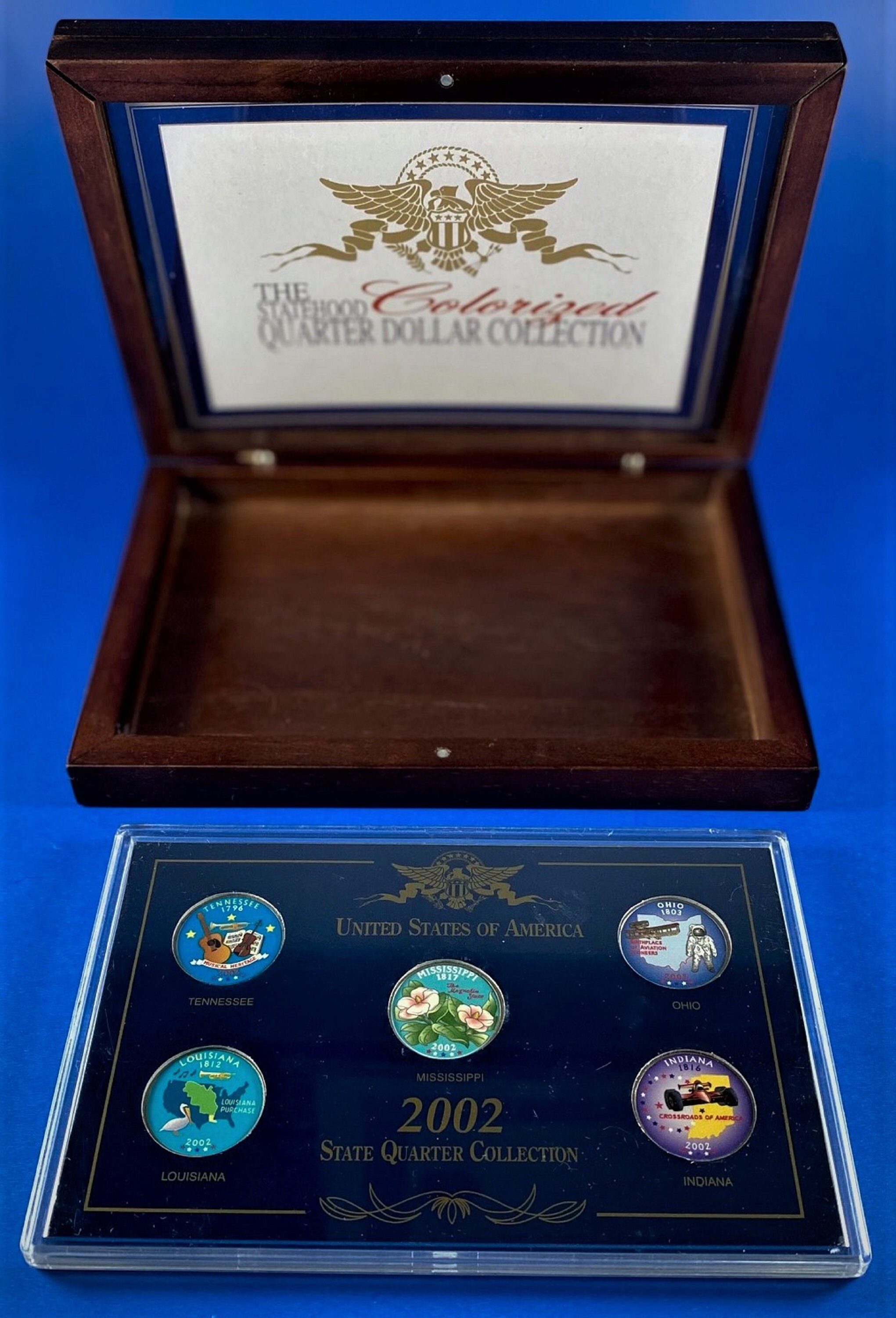 United States Commemorative Gallery 2002 Colorized State Quarters Set ...