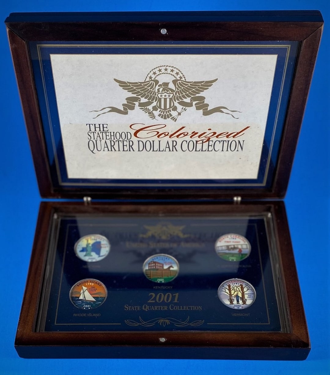 United States Commemorative Gallery 2001 Colorized State Quarters Set ...