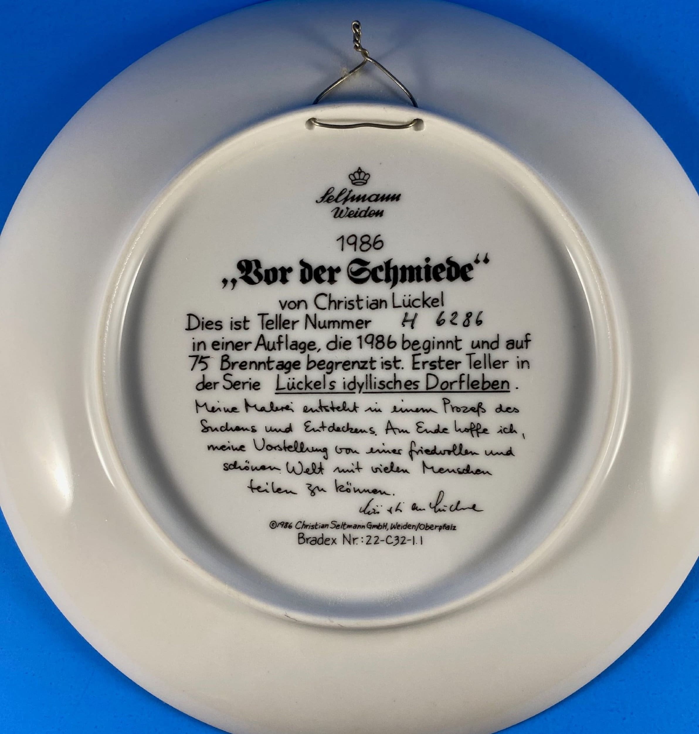 Hermosa, condición de menta, placa colectora alemana de The Bradford ...