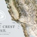 Pacific Crest Trail Map, Detailed Sierra Nevada Mountain Print, West ...