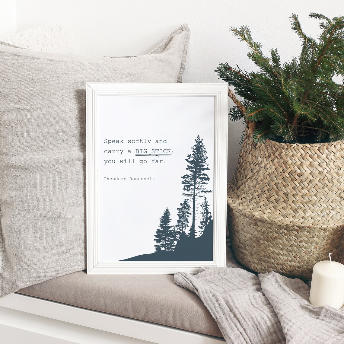 Speak Softly Sign Teddy Roosevelt Quote Print Cabin Decor - Etsy