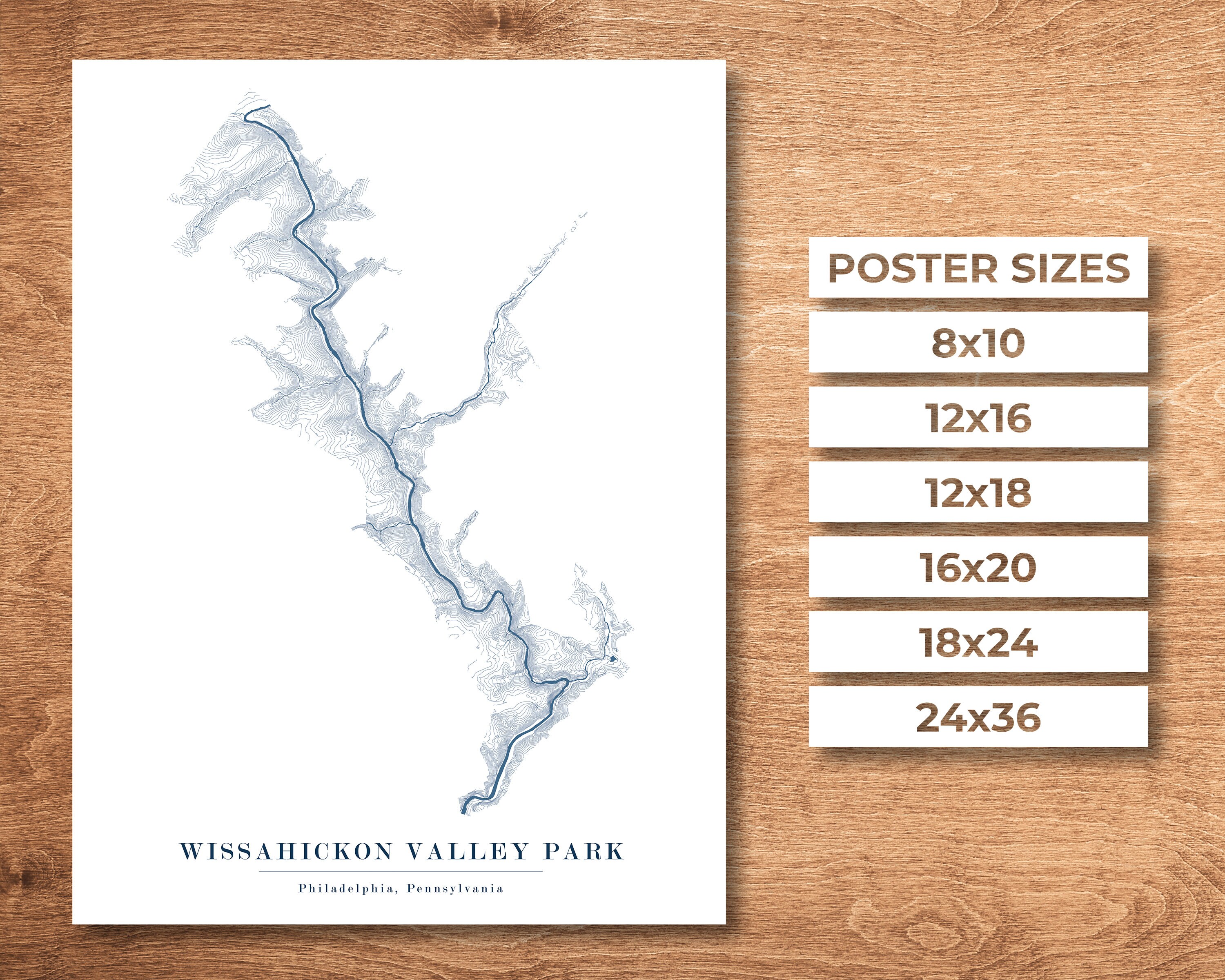 Wissahickon Valley Park Map Topographic Map Poster of - Etsy