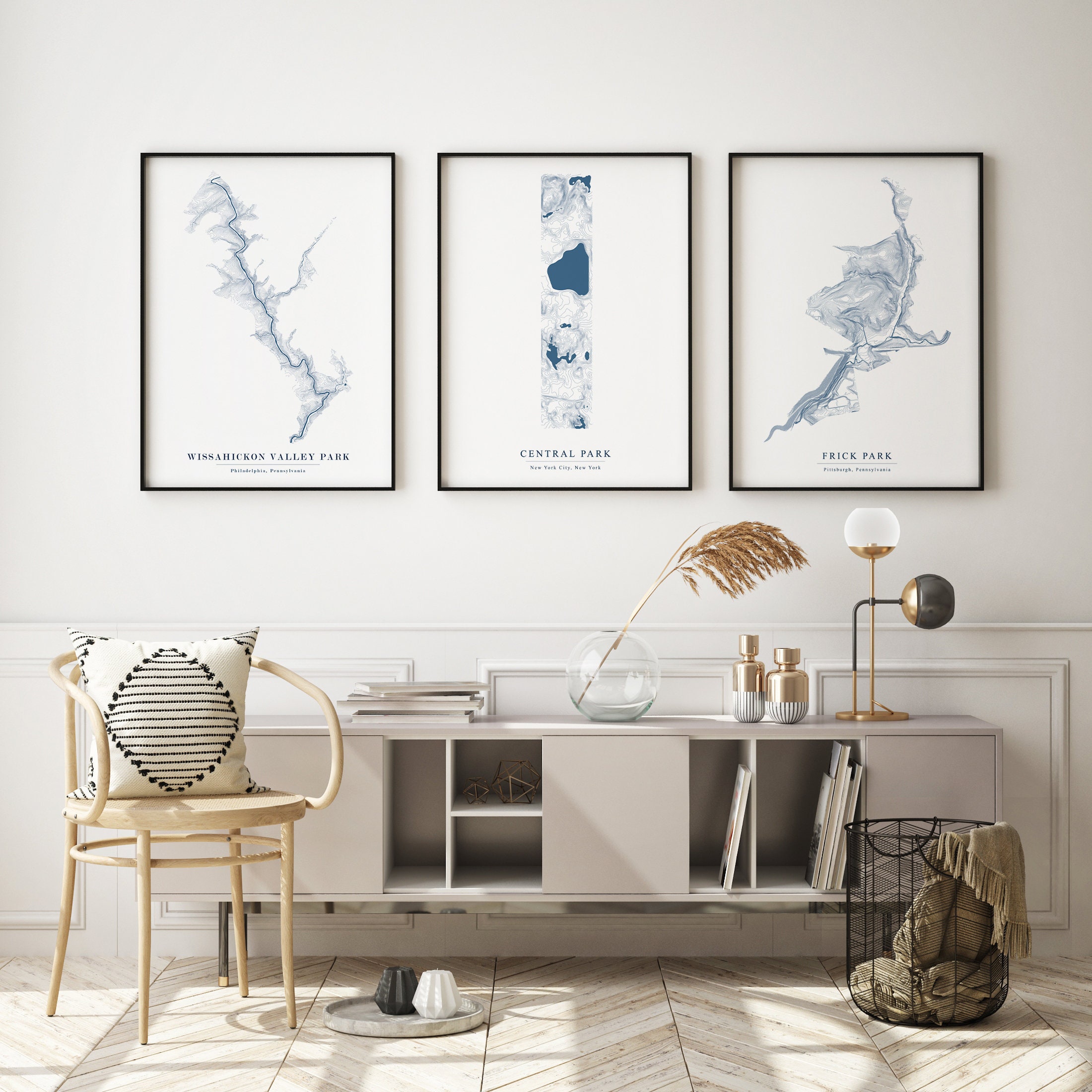 Modern Frick Park Map, Topo Map, Pittsburgh Park Map, Minimalist Map ...