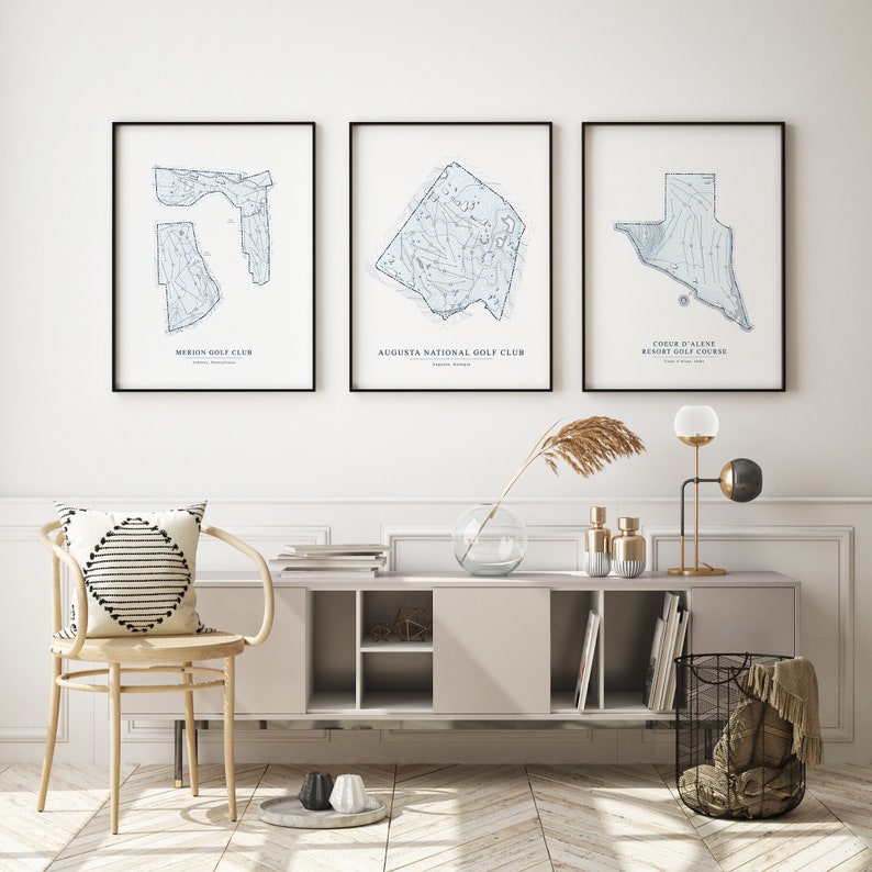 Merion Golf Club Poster Golf Course Map Ardmore Golf Course - Etsy