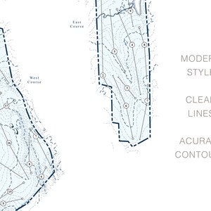 Merion Golf Club Poster, Golf Course Map, Ardmore Golf Course, Merion ...