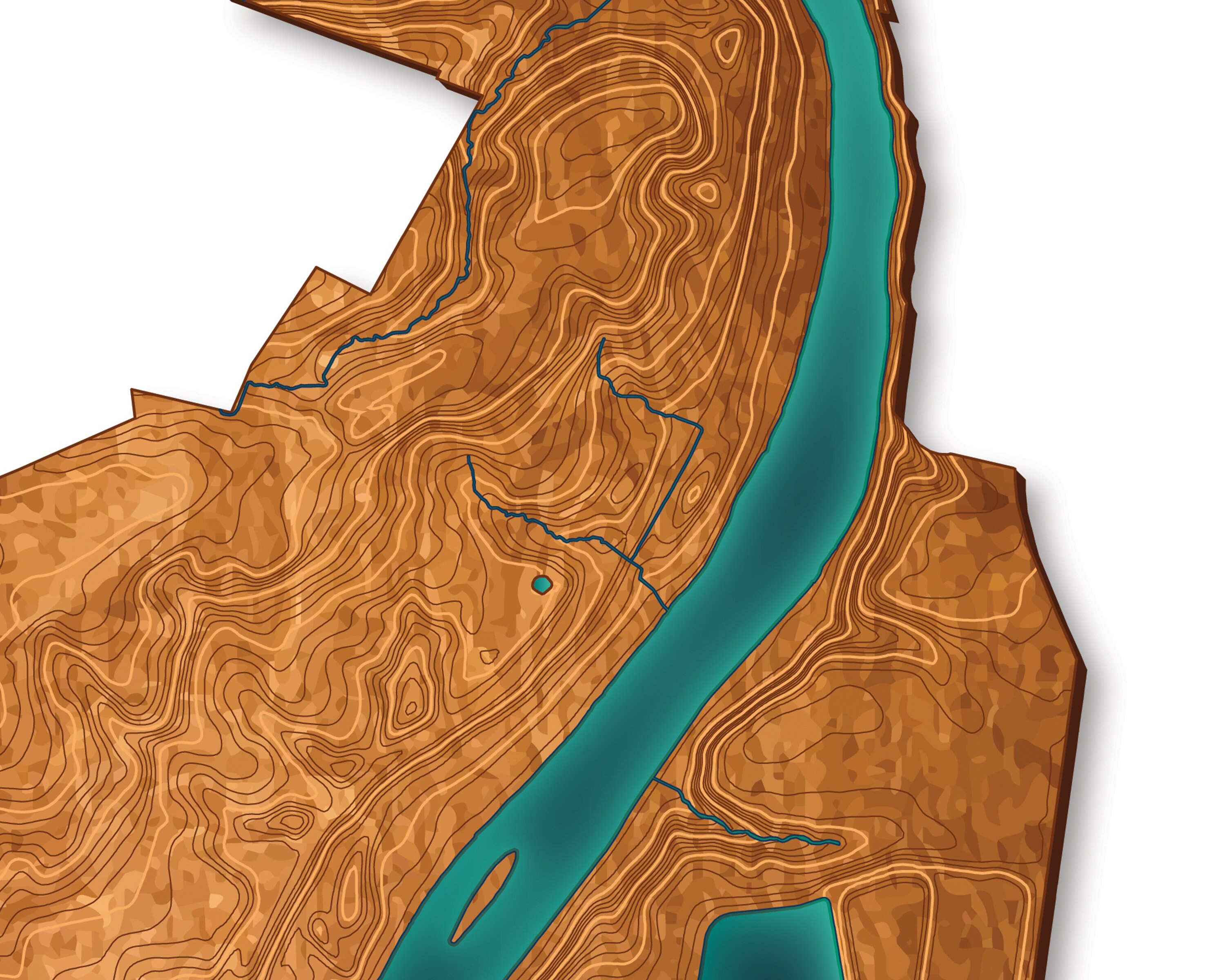Wooden Style Fairmount Park Map | Topo Map | Fairmount Park Map ...