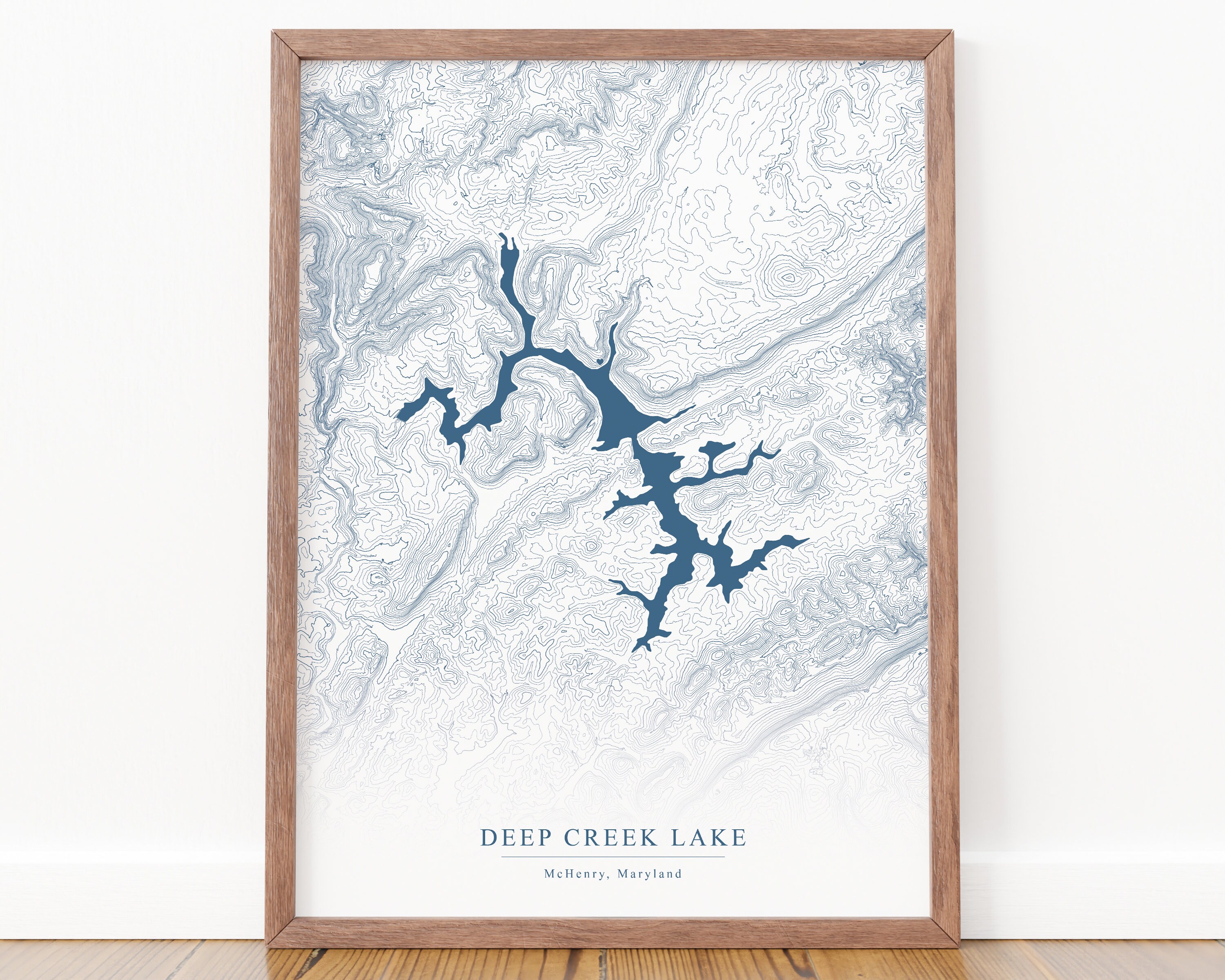 Deep Creek Lake Map, Topographic Map, RESERVED Print for Kim and Family ...