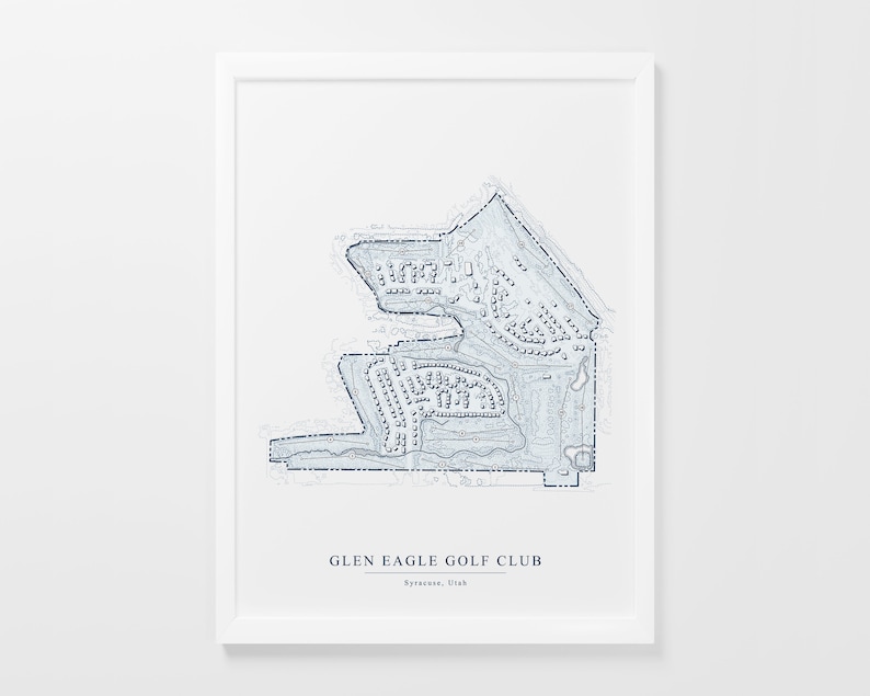 Glen Eagle Golf Club Topographic Map, Golf Course Wall Decor, Golf ...