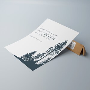 Speak Softly Sign, Teddy Roosevelt Quote Print, Cabin Decor for Wall ...