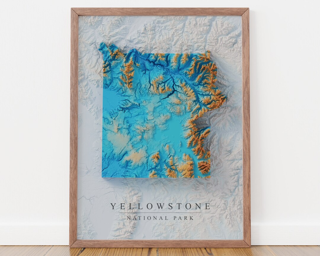 Yellowstone Topographic Map Art: Grand Prismatic Spring Poster - Etsy