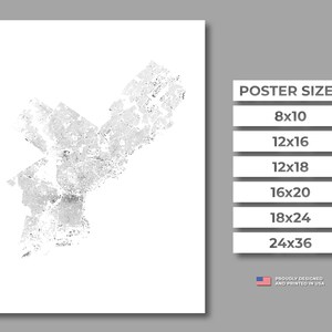 Philadelphia Map, Building Height Map, Pennsylvania Gifts, Home Office ...