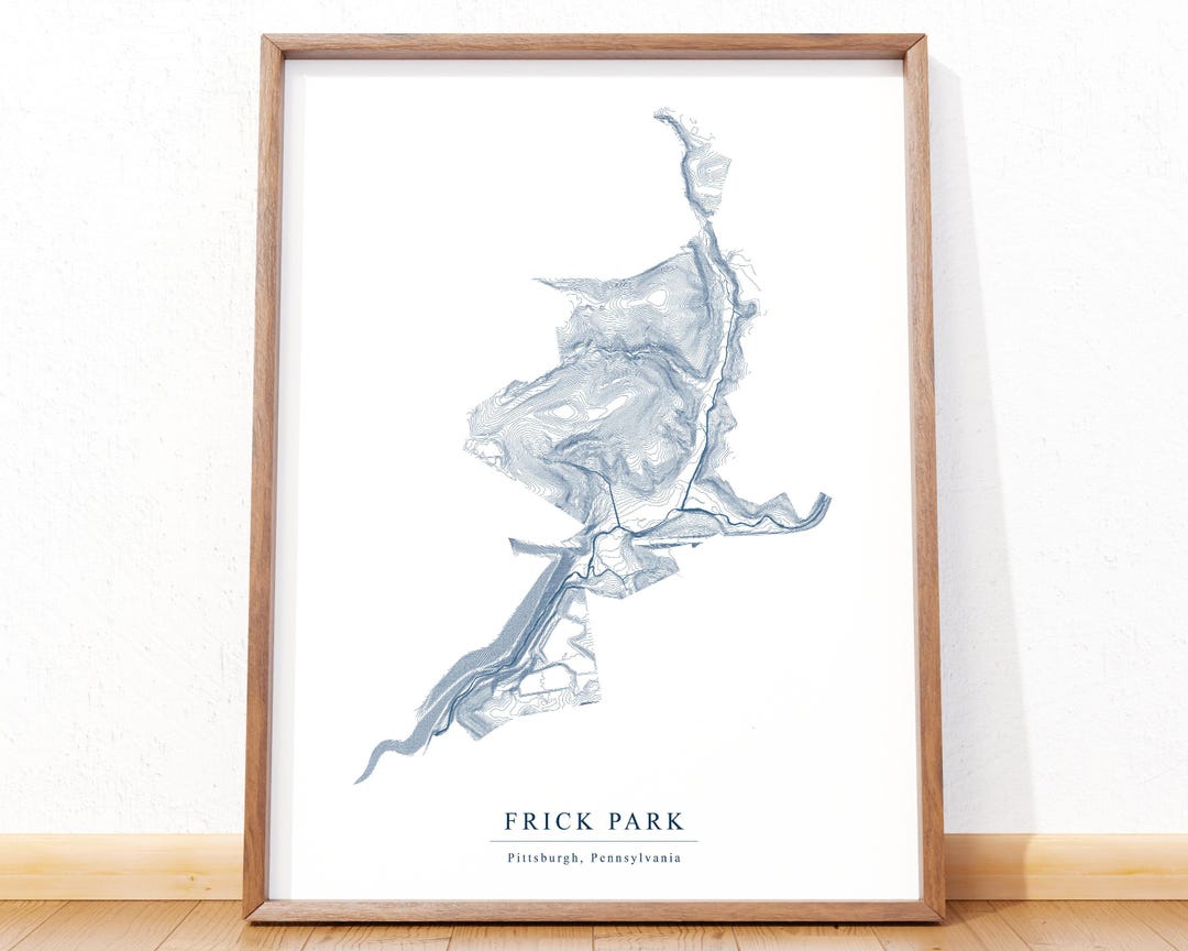 Frick Park Topographic Map: Pittsburgh Minimalist Art Poster - Etsy