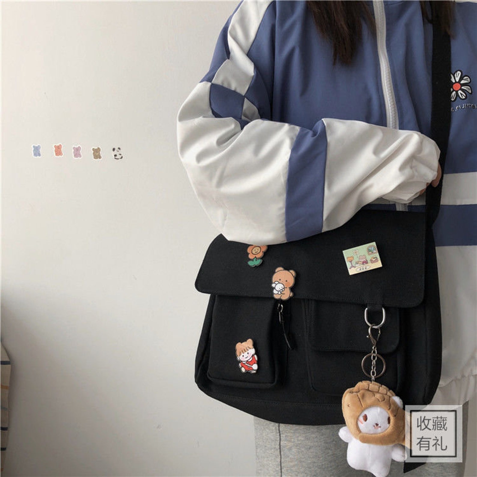 Japanese Original Multi-pocket Tote Canvas Bag Simple and - Etsy