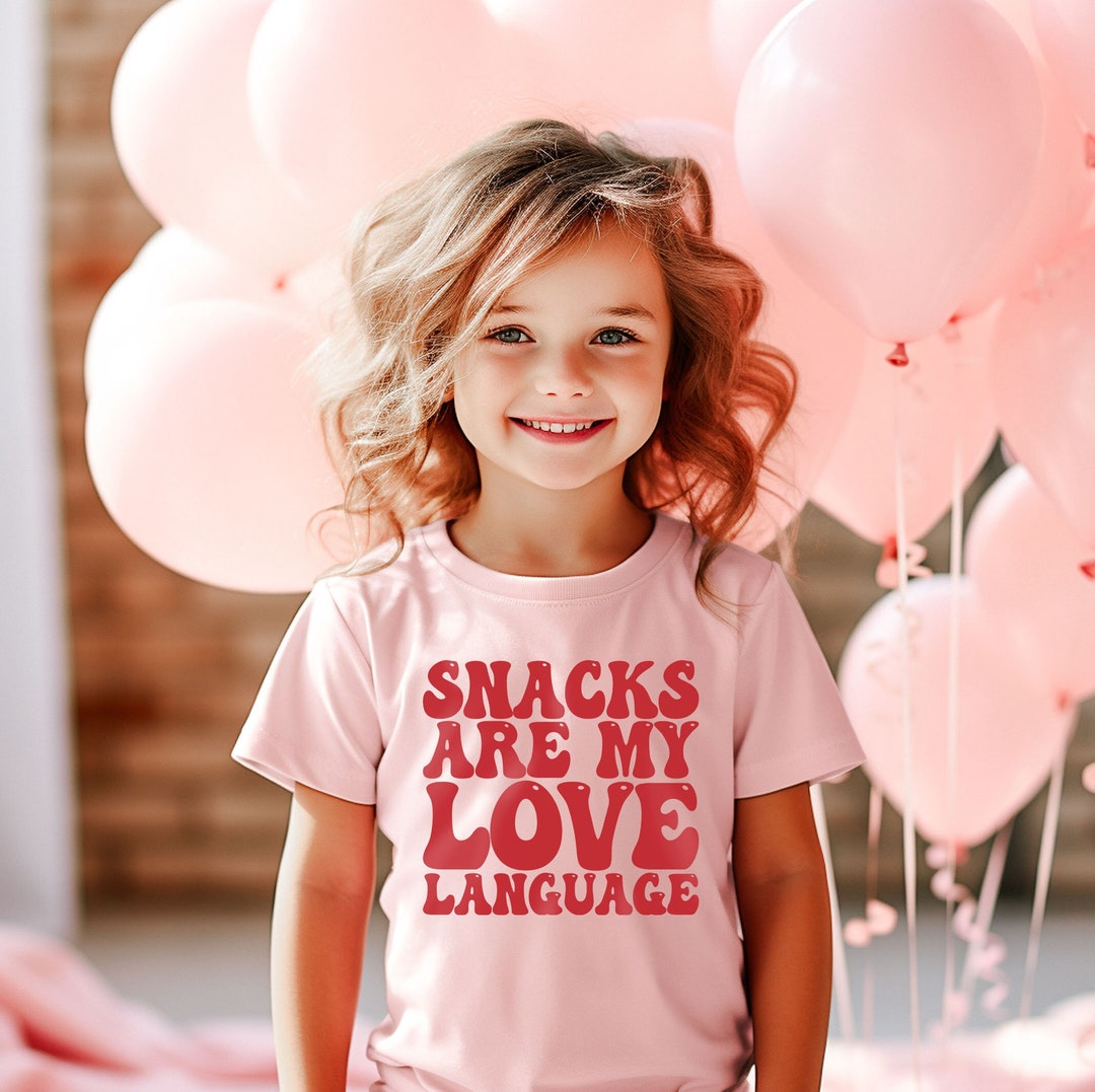 Snacks Are My Love Language Shirt, Funny Kid Valentine's Day Shirt ...