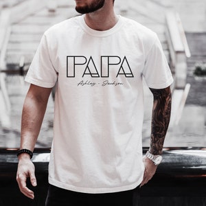 Papa Custom Child Name Shirt, Father's Day Shirt, Father's Day Gift ...