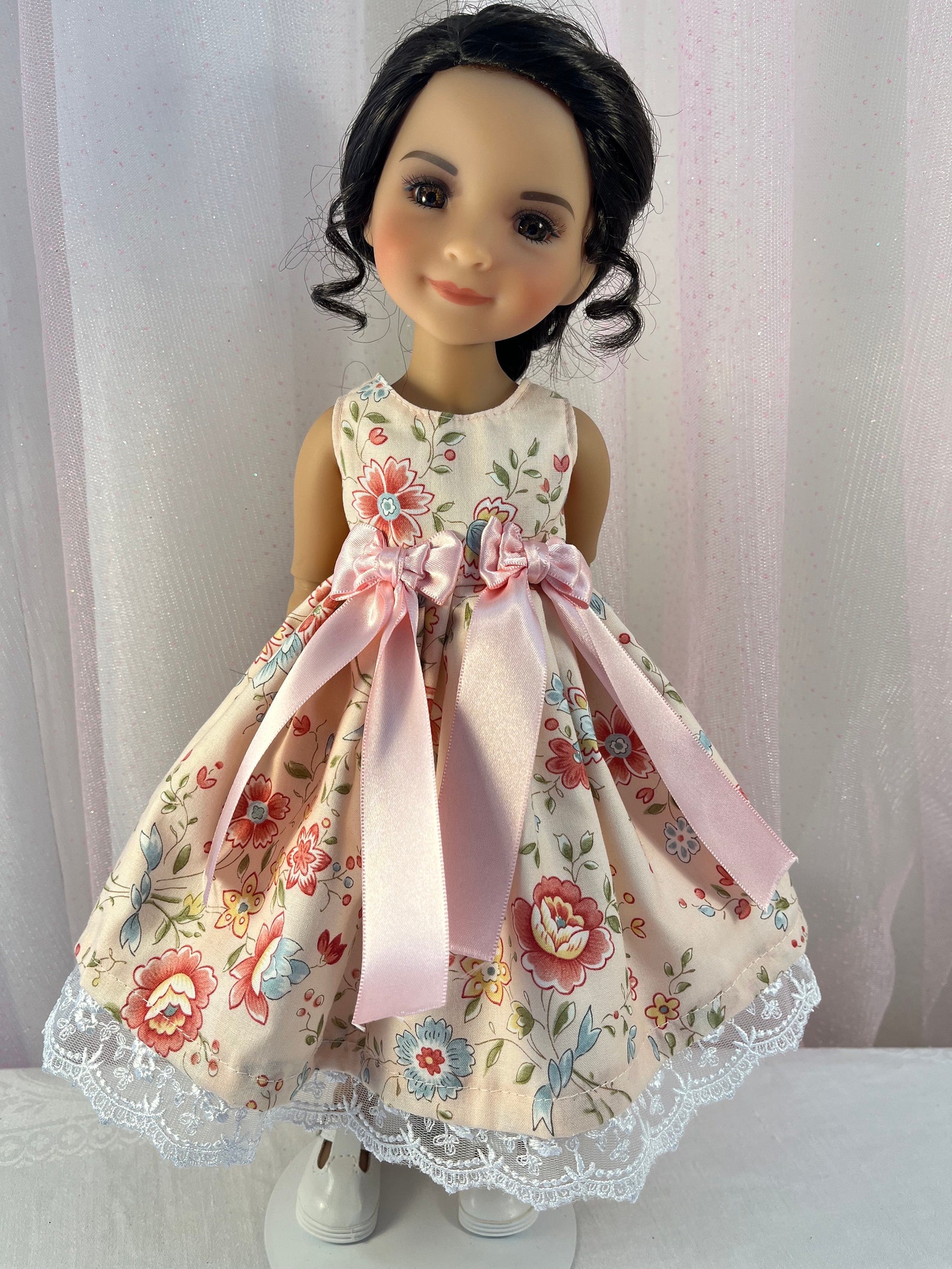 Ruby Red Doll Dress With Floral Design Pink - Etsy