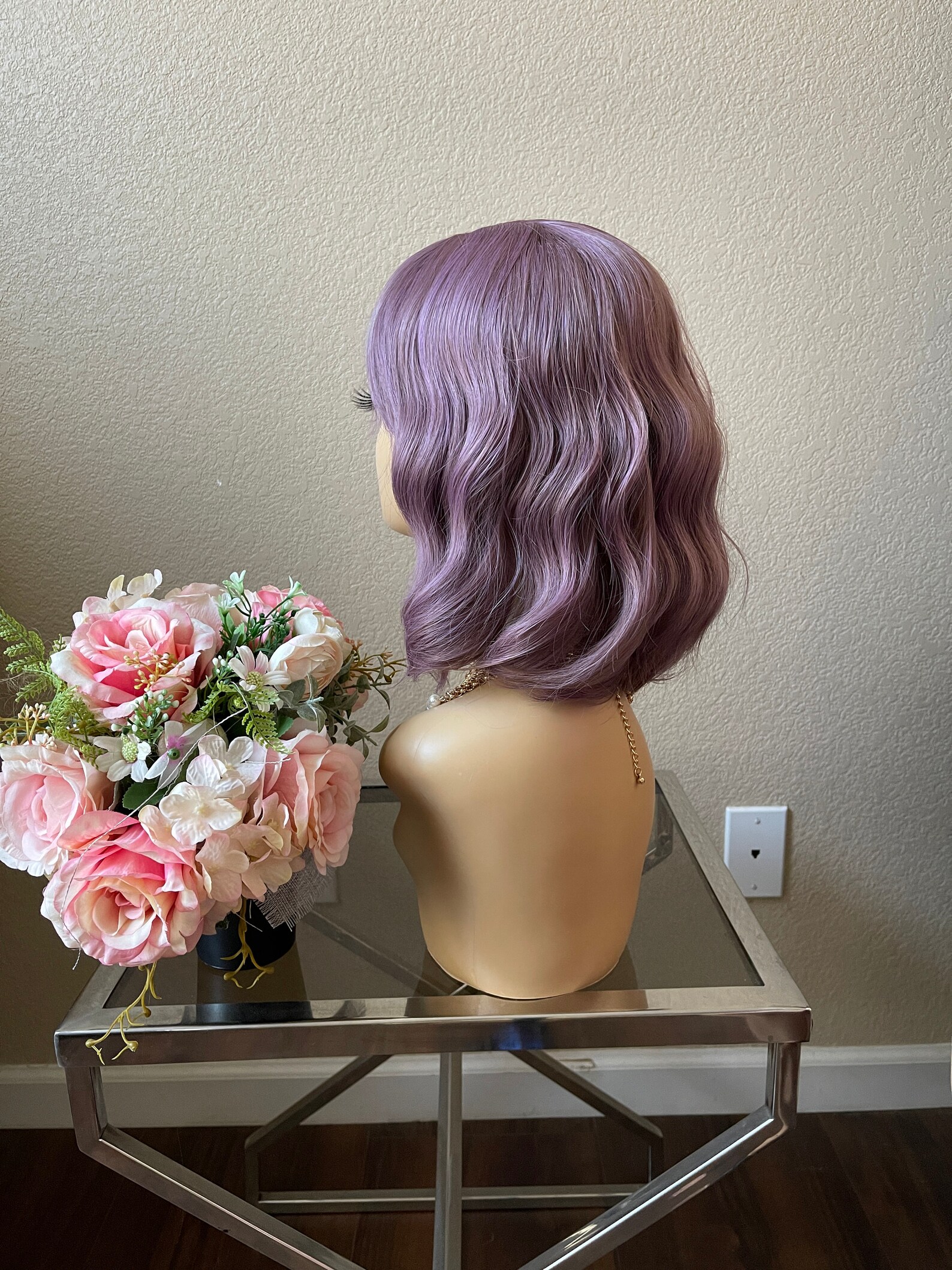 12'' Lavender Purple Ombre Wig With Bang Little Wig - Etsy