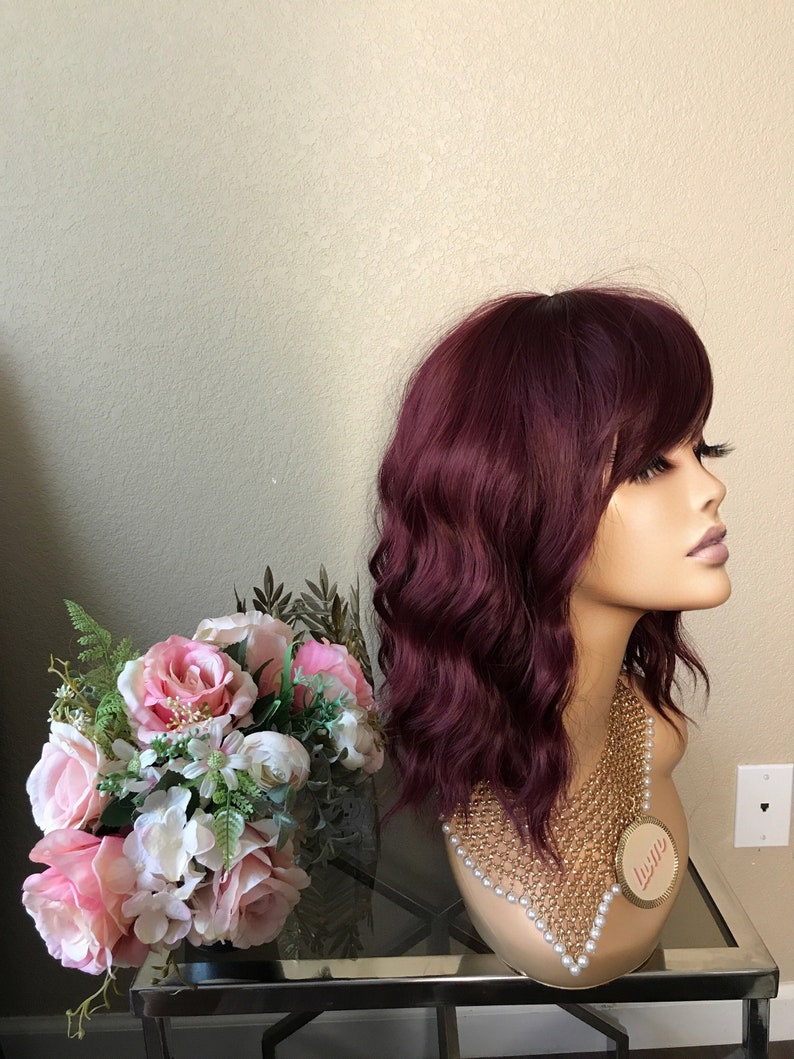 14'' Burgundy/wine Red Bobo Wig Little Wig - Etsy