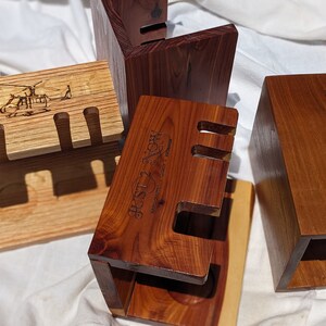 Men's Grooming Shaving Stand for Razors and Brushes, Premium Wood, Dad ...