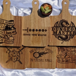 Dnd D&D Dungeons and Dragons, Wood Serving Board Tray Coaster, Decor ...