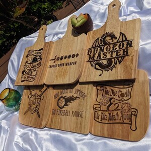 Dnd D&D Dungeons and Dragons, Wood Serving Board Tray Coaster, Decor ...