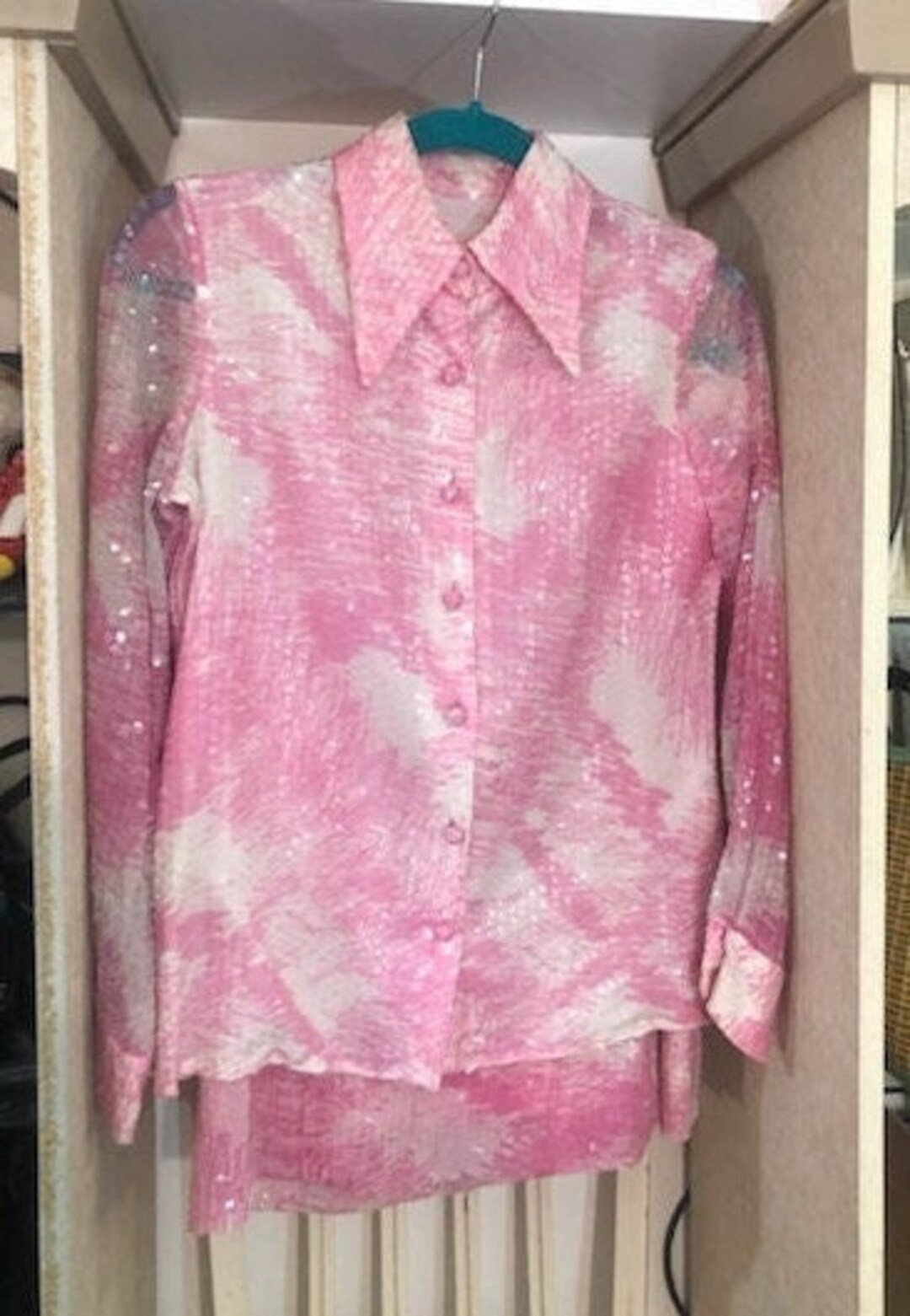 Pink Sequence Blouse and Top Outfit - Etsy