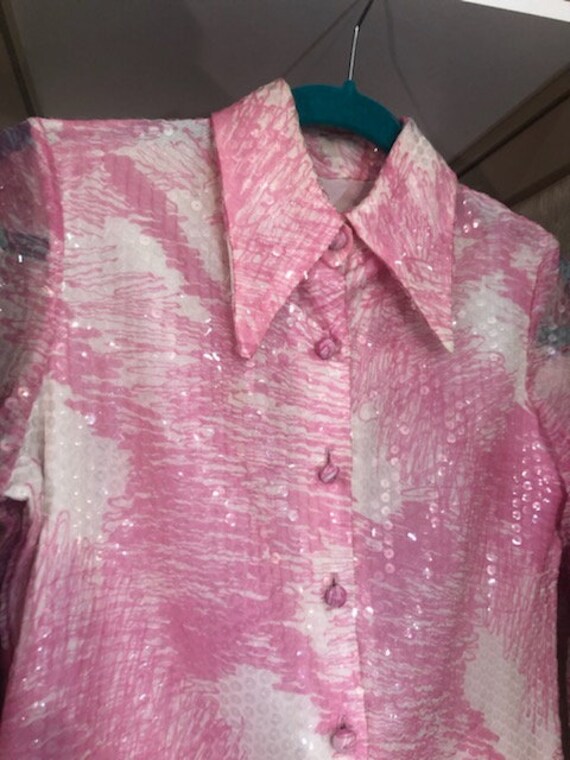 Pink Sequence Blouse and Top Outfit - Gem