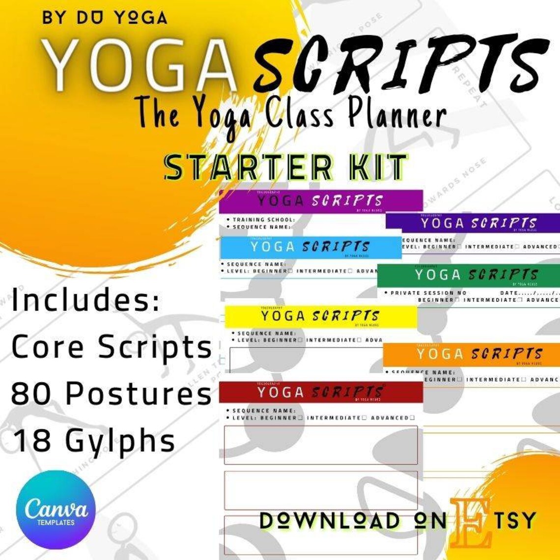 Yoga Scripts Starter Kit the Yoga Sequence Class Planner - Etsy