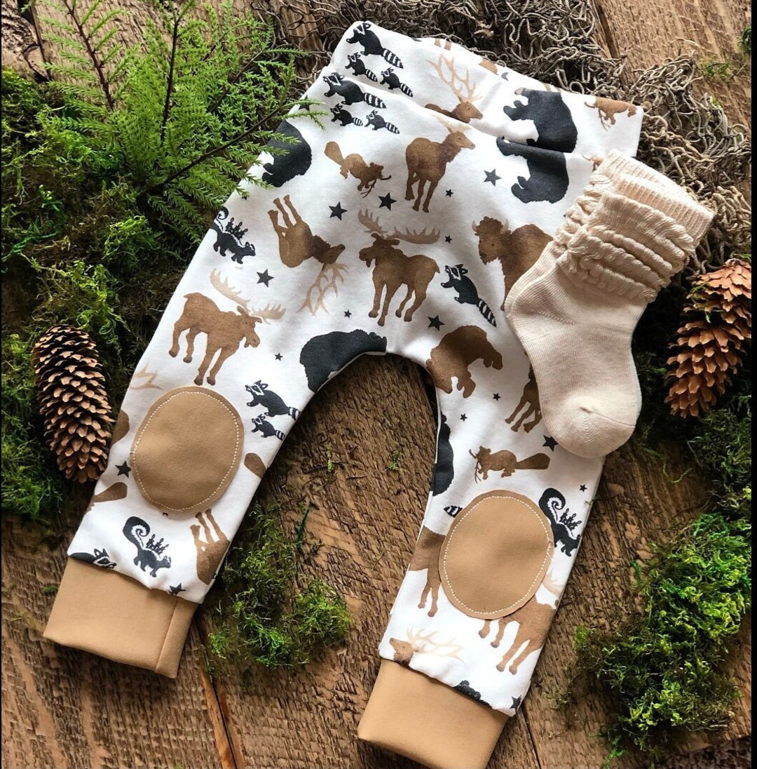 Baby Toddler and Kids Pants Woodland Animals Organic Leggings Harem ...