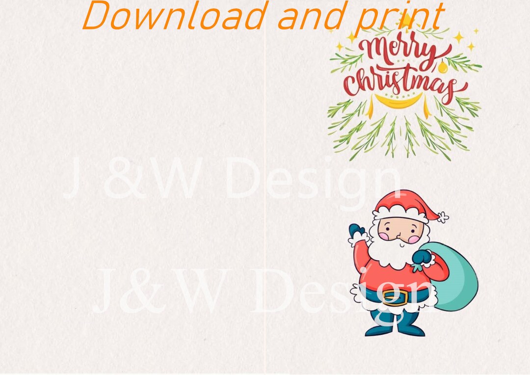 Digital Printable Christmas Cards / Funny Holiday Cards Santa Series ...