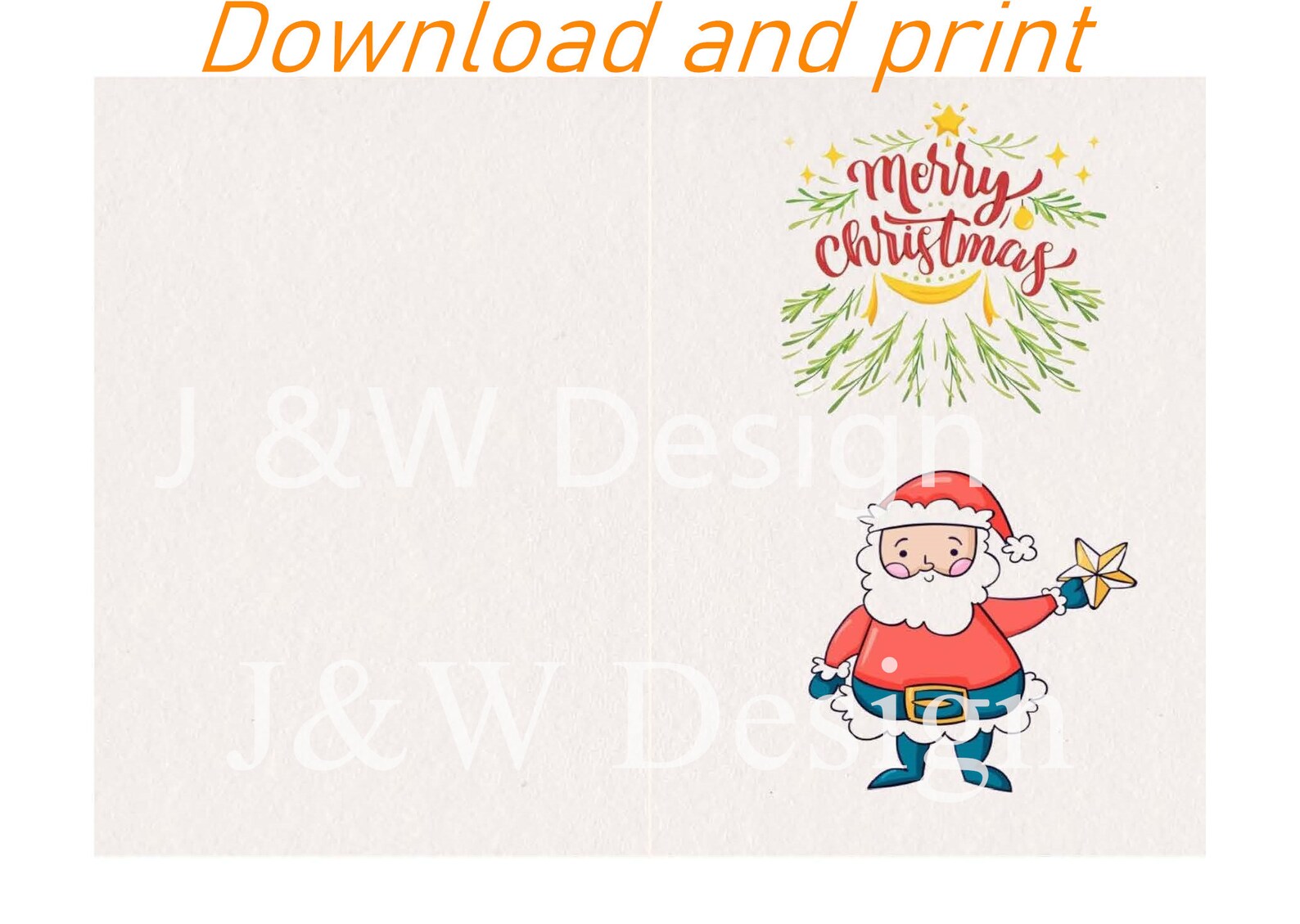 Digital Printable Christmas Cards / Funny Holiday Cards Santa Series ...