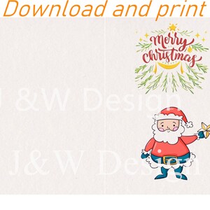Digital Printable Christmas Cards / Funny Holiday Cards Santa Series ...