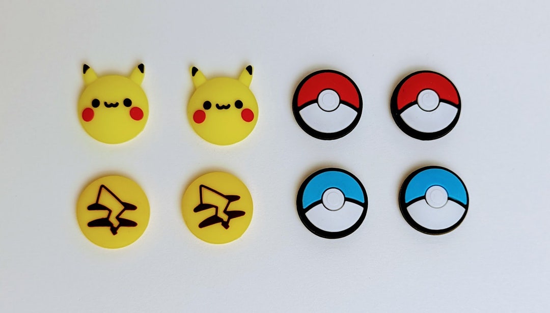 Pokemon Pokeball Pikachu Thumb Grips - Nintendo Switch Joy Con ...