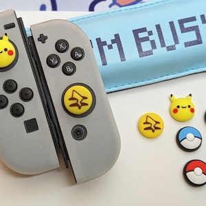 Pokemon Pokeball Pikachu Thumb Grips - Nintendo Switch Joy Con ...