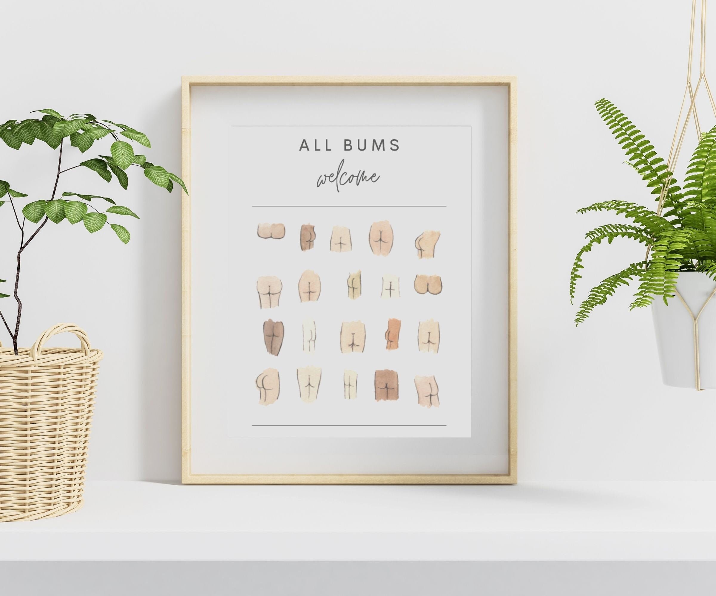 All Bums Welcome Eps Cute Bathroom Butts Eps Bum Collage Etsy