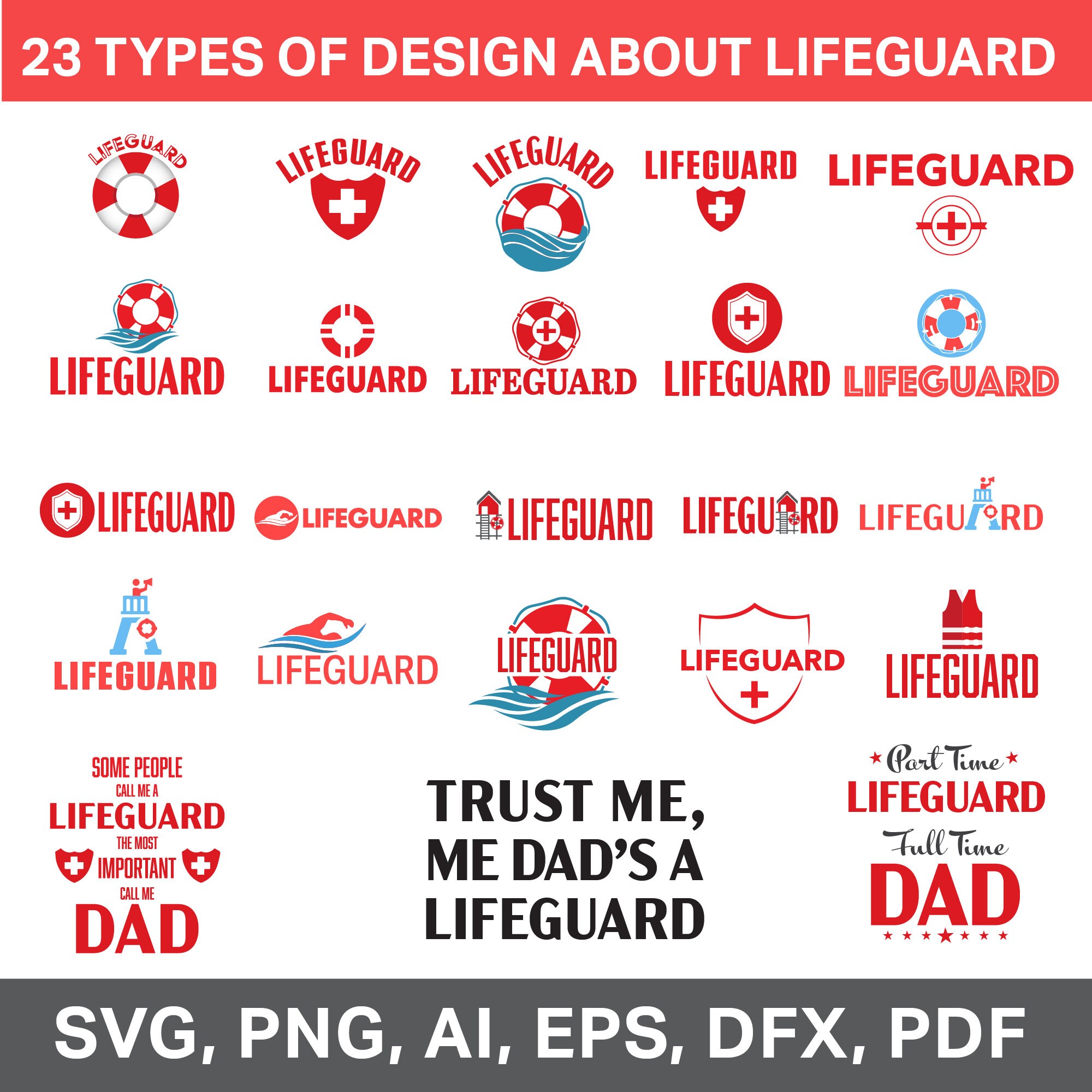 Lifeguard Silhouette Cricut Cut FilesLifeguard Svg Jpg Eps | Etsy