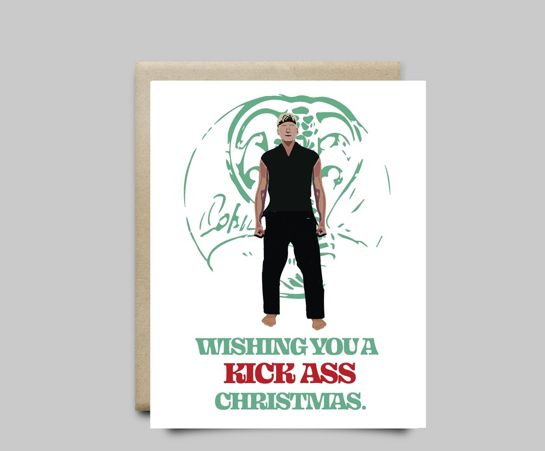 Cobra Kai Johnny Lawrence KICK ASS Christmas HOLIDAY Greeting - Etsy