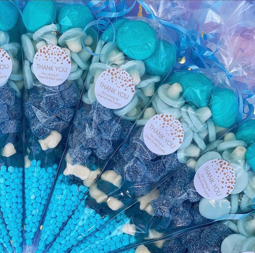 Football / Blue Cones - Blue Pick 'n' Mix Sweet Cones - Etsy UK