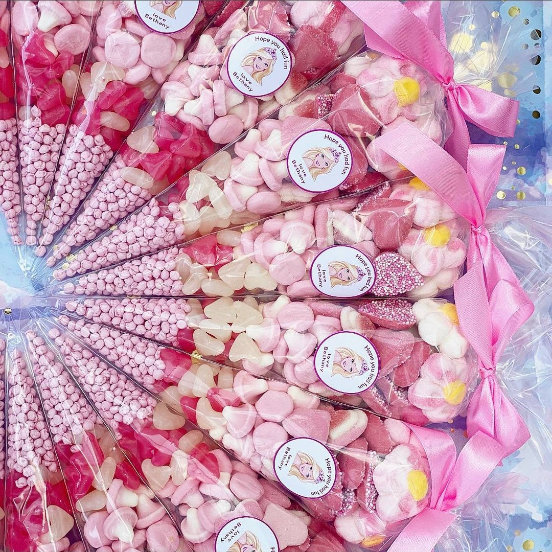 Barbie Pink / White Pick 'n' Mix Sweet Cones - Etsy