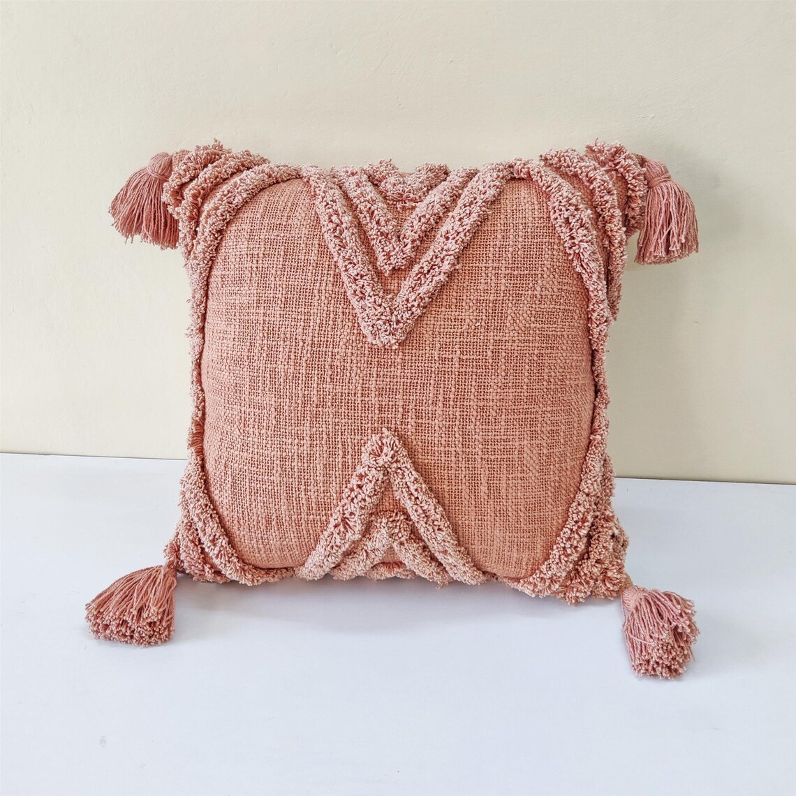 Blush Pink Pillow Cover Tufted Textured Pillow Cover | Etsy
