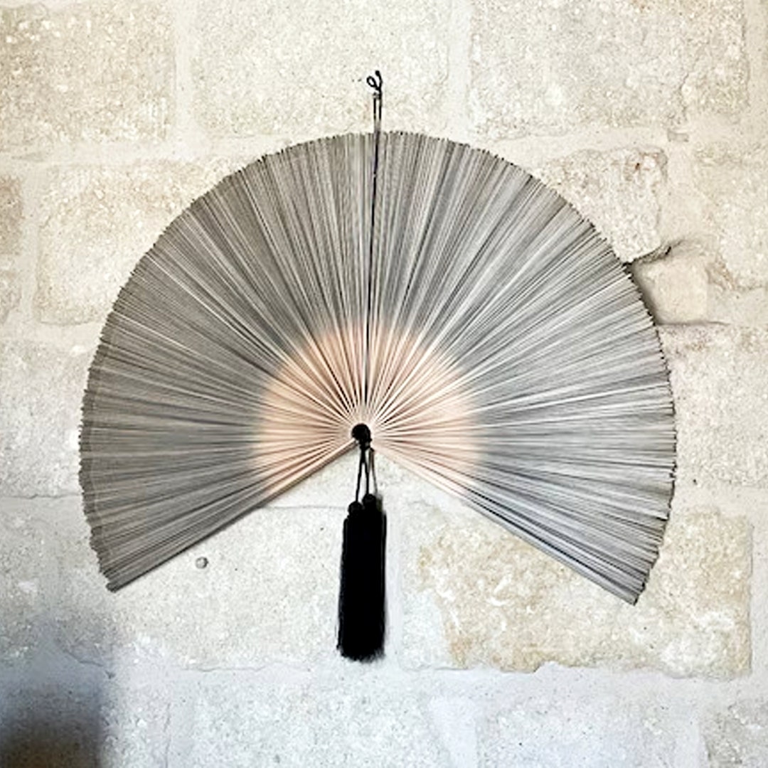 Wall Fan Decor, Bamboo Decorative Fans, Handcrafted Bamboo Fan, Boho ...