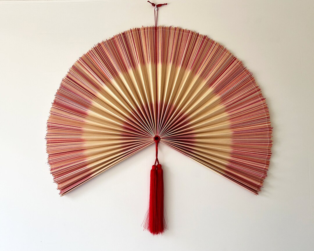 Wall Fan Decor, Bamboo Decorative Fans, Handcrafted Bamboo Fan, Boho ...