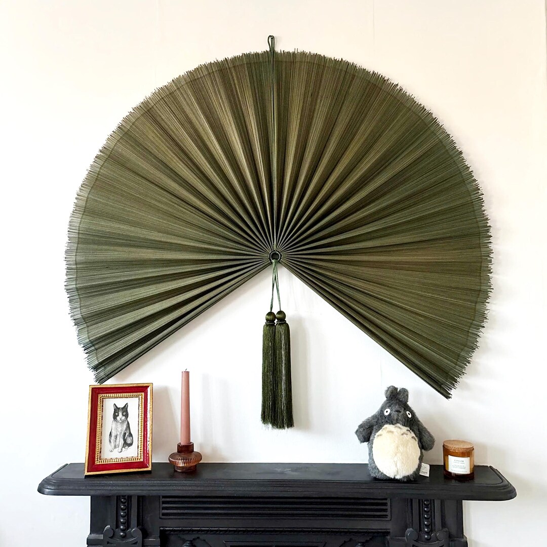 Wall Fan Decor, Bamboo Decorative Fans, Handcrafted Bamboo Fans, Boho ...